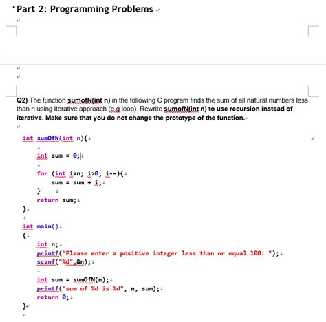 Solved Part 2 Programming Problems Q2 The Function