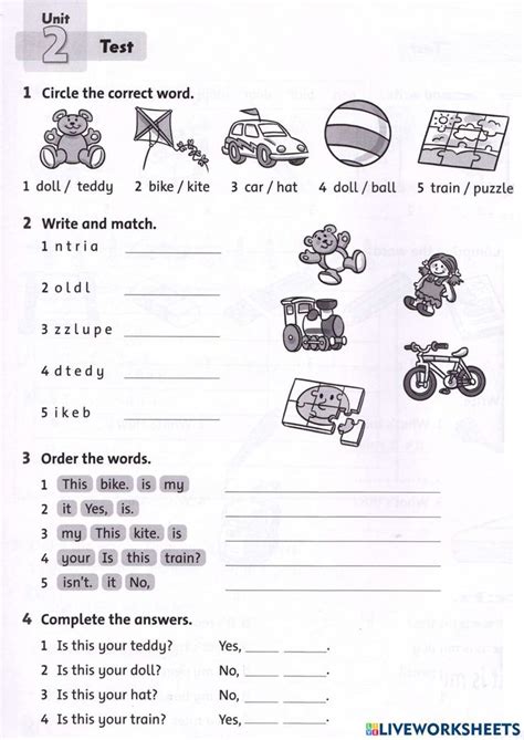 Unit 2 Test English As A Second Language Esl Activity