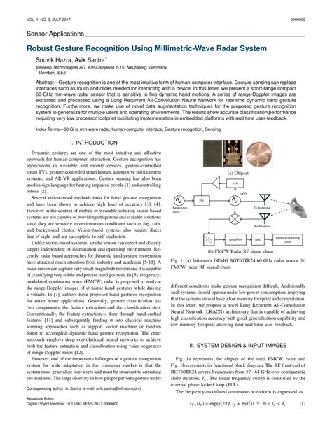 pdf robust gesture recognition using millimetric wave radar system