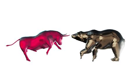 금융 황소와 곰 개념 금융 성장의 강세 추세 3d 렌더링 흰색 배경에 가격에 대한 스톡 사진 및 기타 이미지 가격 개념 경제 Istock