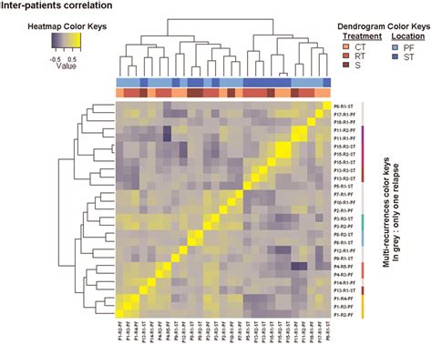 correlation matrix of the gene expression signatures of the