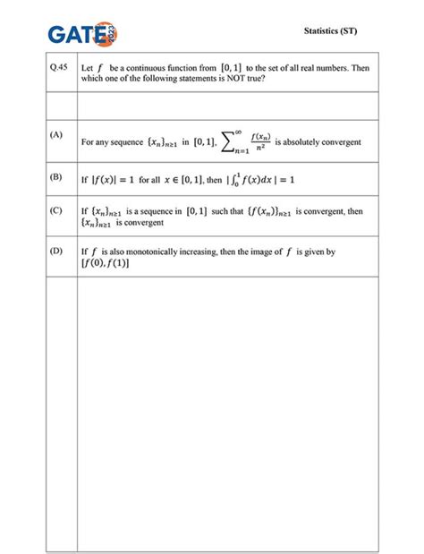 Gate 2023 Statistics Question Papers