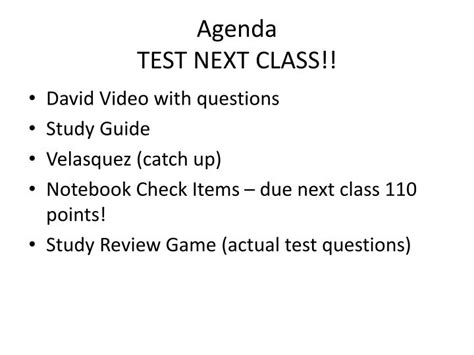 Ppt Agenda Test Next Class Powerpoint Presentation Free Download