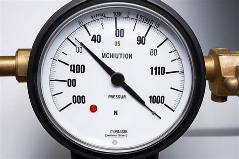 Closeup Of An Industrial Manometer Showing Gas Distribution Pressure In Pipeline Premium AI