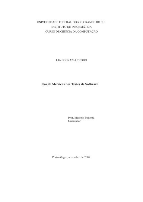 Uso De Métricas Nos Testes De Software Slides Cálculo Docsity