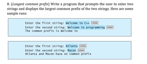 Answered 8 Longest Common Prefix Write A Bartleby