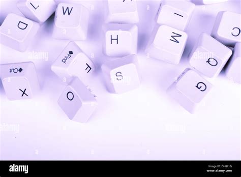 Stack Of Blue Computer Keyboard Keys Stock Photo Alamy