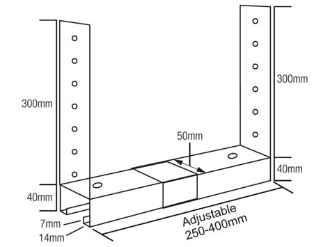 Adjustable Box Gutter Brackets To Suit 400 650mm Width Online Roofing
