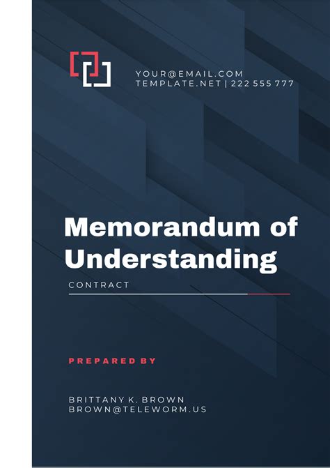 Free Memorandum Of Understanding Contract Template Edit Online And Download