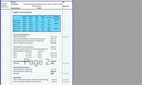 End Plate Connection Design Excel Moment CivilWeb Spreadsheets