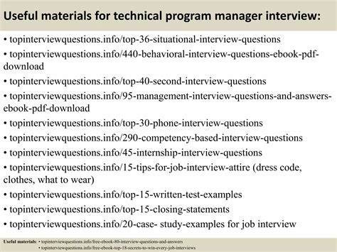 Top 10 Technical Program Manager Interview Questions And Answers Ppt