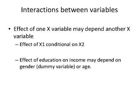 Interaction Terms And Dummy Variables In Regression Dummy
