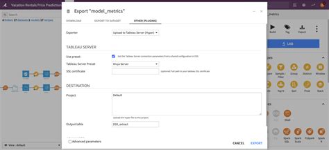 Plugin Tableau Hyper Export Dataiku