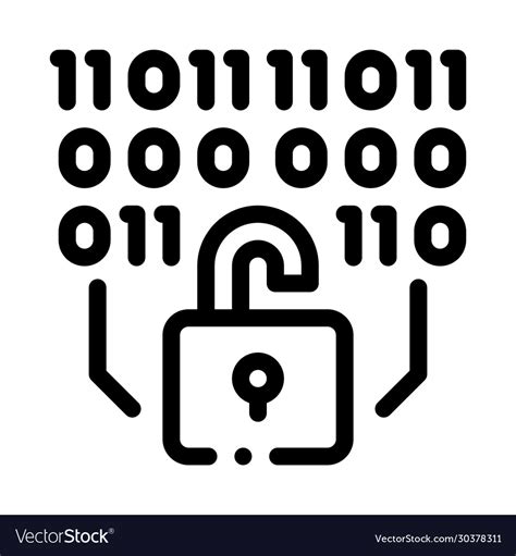 Binary Security Code Icon Outline Royalty Free Vector Image