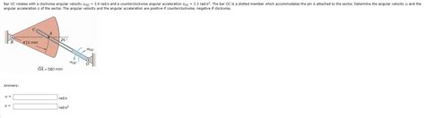 Solved Bar OC Rotates With A Clockwise Angular Velocity Woc Chegg