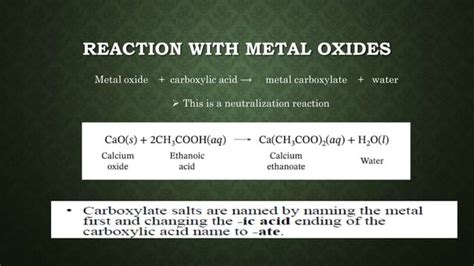 Reactions Of Carboxylic Acids Pptx Chemistry Science
