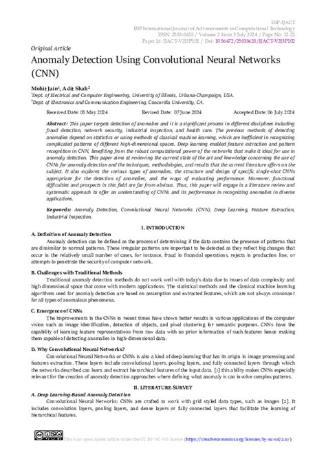 Pdf Anomaly Detection Using Convolutional Neural Networks Cnn