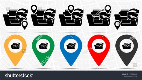 Refresh Folder Icon Location Set Simple Stock Vector Royalty Free Shutterstock