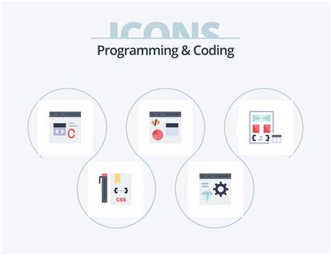 Programming And Coding Flat Icon Pack 5 Icon Design Develop Coding Develop Development