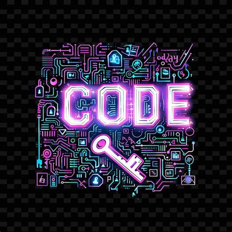 Secretive Neon Glow Of Code Text With Neon Cobalt Color Ador Png Y2k
