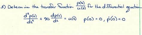 solved 3 determine the transfer function u s p s for the