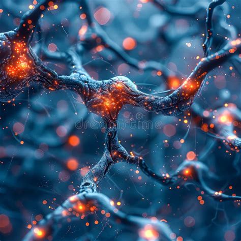 A Blue And Orange Patterned Image Of A Network Of Lines And Dots Stock Image Image Of Impulse