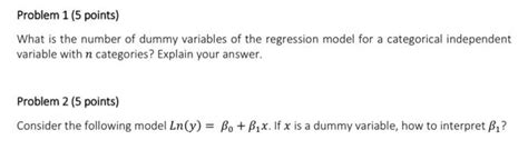 Solved Problem 1 5 Points What Is The Number Of Dummy