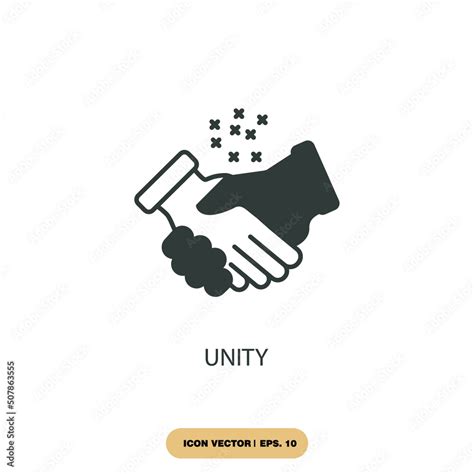 Unity Icons Symbol Vector Elements For Infographic Web Stock Vector
