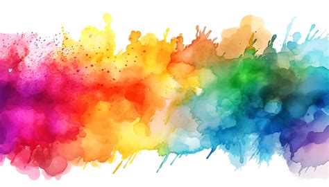 Rainbow Watercolor Texture Splash Background Element 24637605 Png