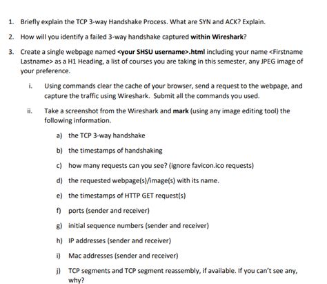 Solved Briefly Explain The Tcp 3 Way Handshake Process What