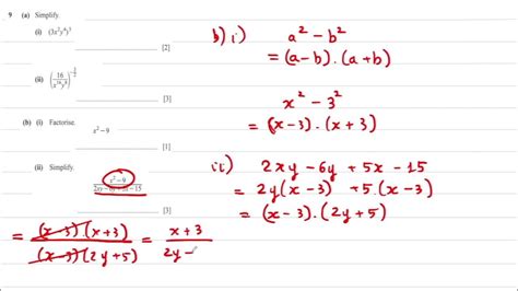 Toán Igcse Pp 4 Câu 9 Indices Factorisation Simul Linear Quara
