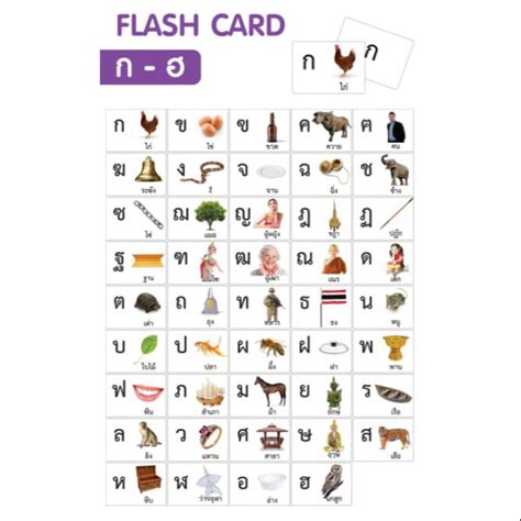 แฟลชการ์ด ก ฮ ก ฮ Flashcard Shopee Thailand