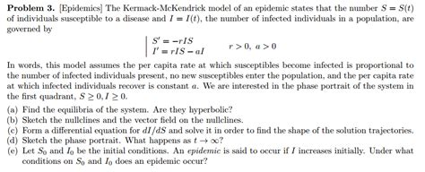 The Kermack Mckendrick Model Of An Epidemic States