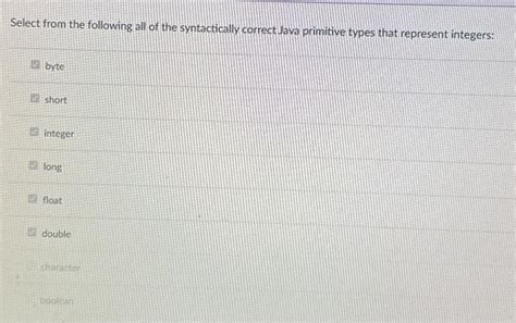 Solved Select From The Following All Of The Syntactically
