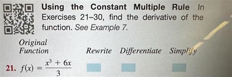 solved using the constant multiple rule in exercises 21 30