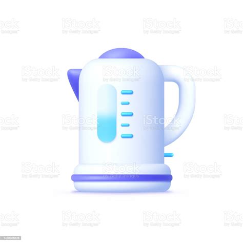 흰색 배경에 현대적인 스타일의 전기 주전자 3d 벡터 일러스트 디자인 가정 생활에 대한 스톡 벡터 아트 및 기타 이미지 가정 생활 가정 주방 가정의 방 Istock
