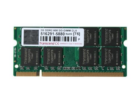 Transcend 2GB 200-Pin DDR2 SO-DIMM DDR2 800 (PC2 6400) Laptop Memory ...