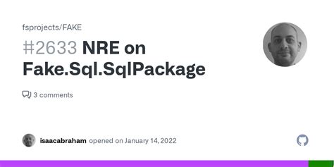 Nre On Fakesqlsqlpackage · Issue 2633 · Fsprojectsfake · Github