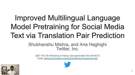 Underline Improved Multilingual Language Model Pretraining For Social Media Text Via