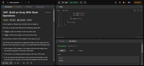 Abhijeet Pundkar On Linkedin Day 35100 Problem Build An Array With Stack Operations Platform