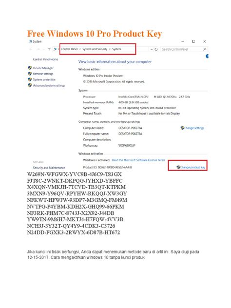 Free Windows 10 Pro Product Key Pdf Windows 10 Computer 41 Off