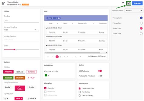 Theme Studio In Angular Appearance Component Syncfusion