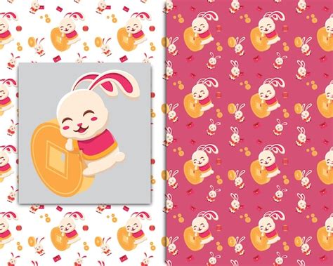 Premium Vector Cute Rabbit Pattern