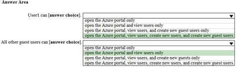 Hotspot You Have A Microsoft 365 Subscription That Contains A Guest User Named User1 User1 Is
