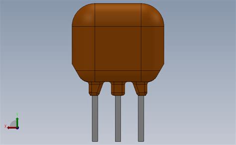 压电陶瓷谐振器（有内置电容型）[ztt Mt] Solidworks 2018 模型图纸下载 懒石网