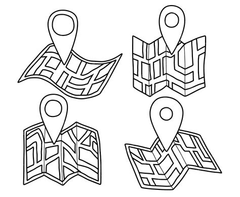 Premium Vector Doodle Set Of Cute Gps Map Doodle Gps Map Icon Hand Drawn Gps Map Icon