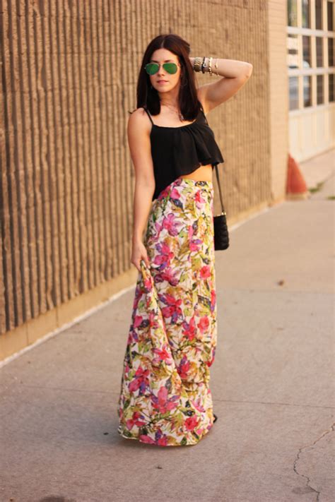 My Style Crop Top Floral Maxi Skirt The Brunette One