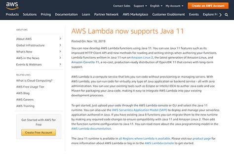 Aws Lambdaがjava 11のサポートを開始。aws独自openjdkディストリビューションの「amazon Corretto 11