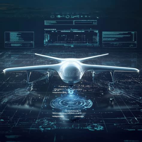 Futuristic Drone Equipped With Advanced Targeting Interface For Efficient Aerial Surveillance