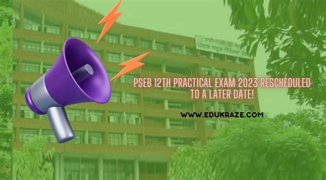Attention Babes PSEB 12th Practical Exam 2023 Rescheduled To A Later Date EduKraze